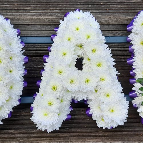 Based Letters funeral tribute flowers - Watford, Kings Langley, Hemel ...